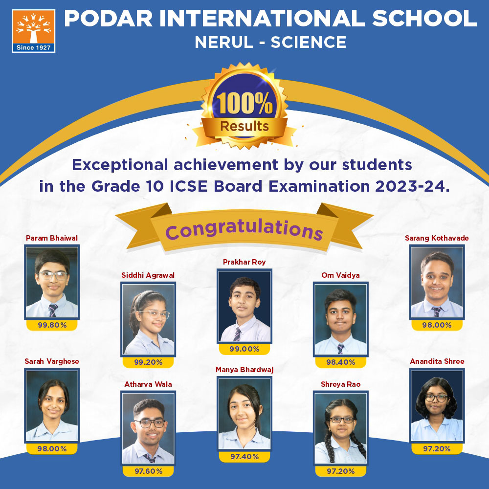 Heartfelt congratulations to the exceptional students of Podar International School Nerul for ...