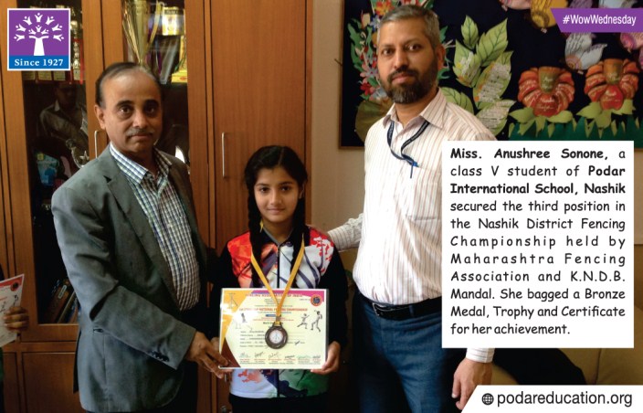A student of Podar International School secured the third position in ...